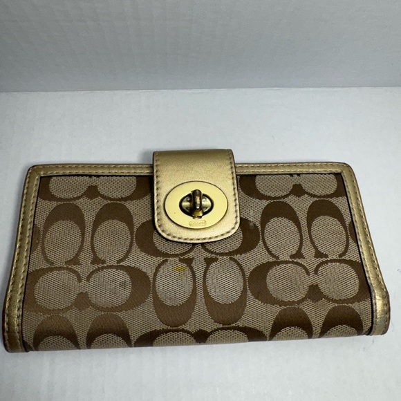 Coach | Bags | Coach Signature Turnlock Slim Envelope Wallet | Poshmark